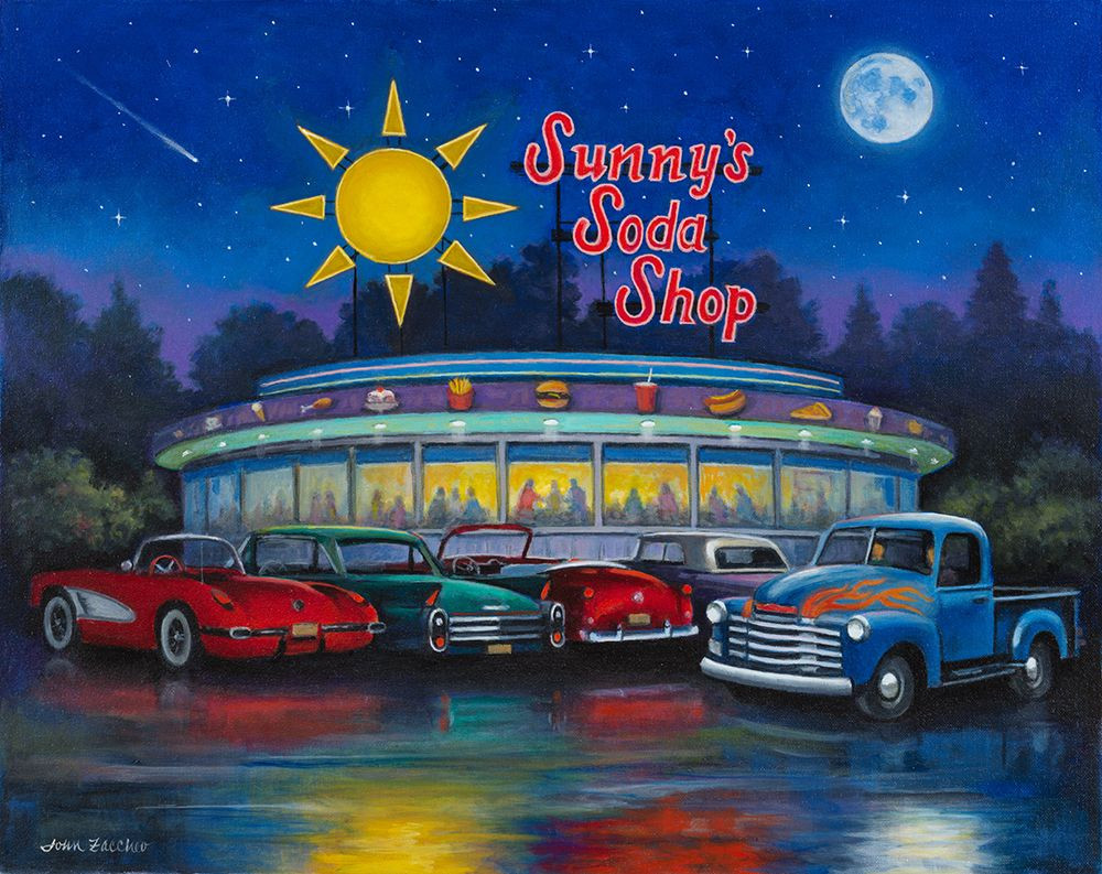 Sunnys Soda Shop Poster Print - John Zaccheo - Posterazzi