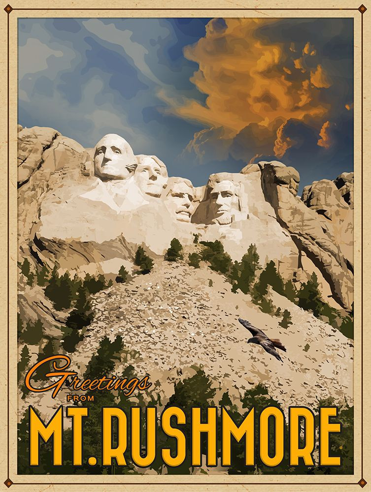Mt.Rushmore Poster Print - Red Truck Old - Posterazzi