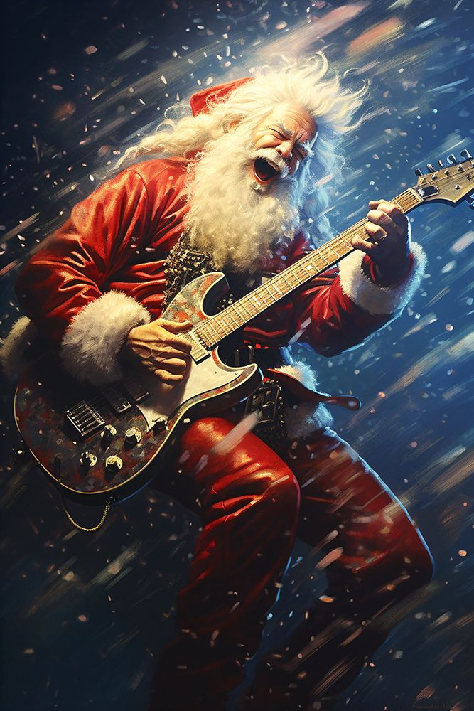 Santa Rocking It 7 Poster Print - Ray Heere - Posterazzi
