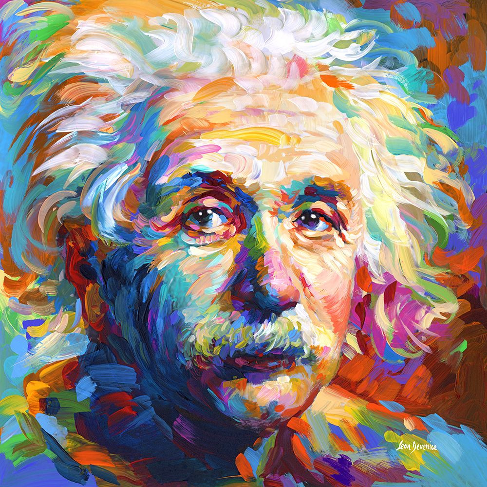 Albert Einstein Portrait Poster Print - Leon Devenice - Posterazzi