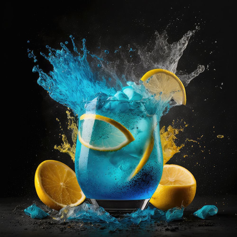 Blue Lagoon Cocktail Splash Poster Print - Jake Fouracre - Posterazzi