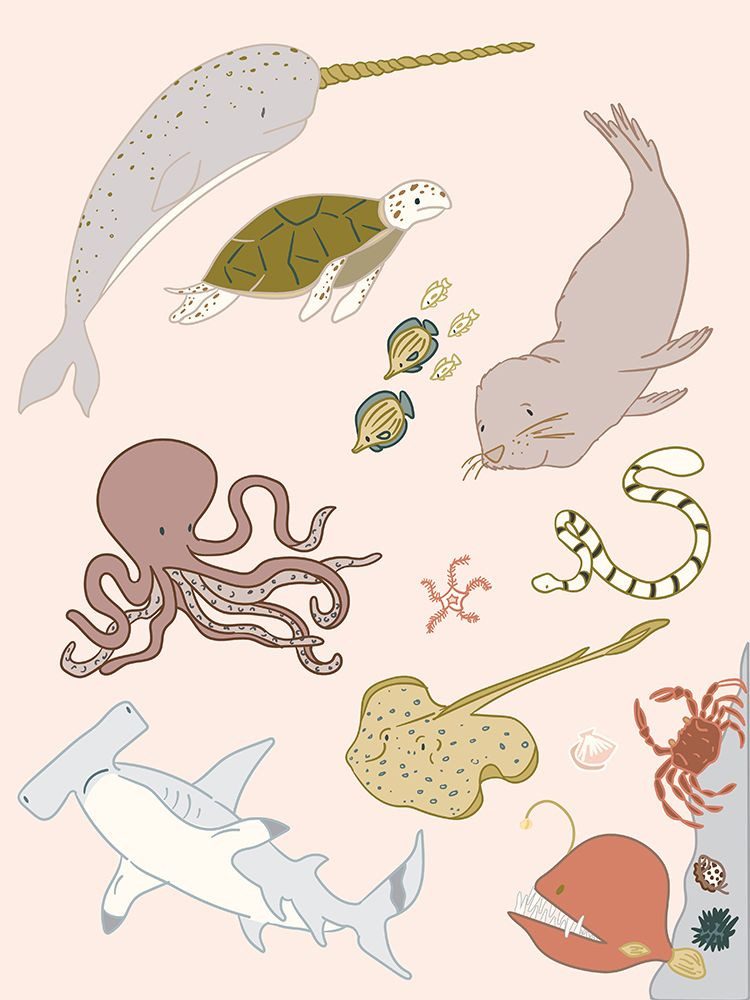 Sea Creatures Poster Print - Melody Designs Sweet - Posterazzi