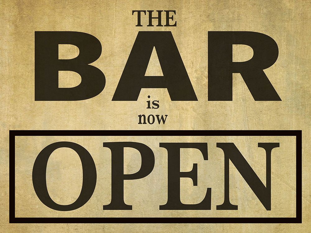 Bar is Open Poster Print - GST - Posterazzi