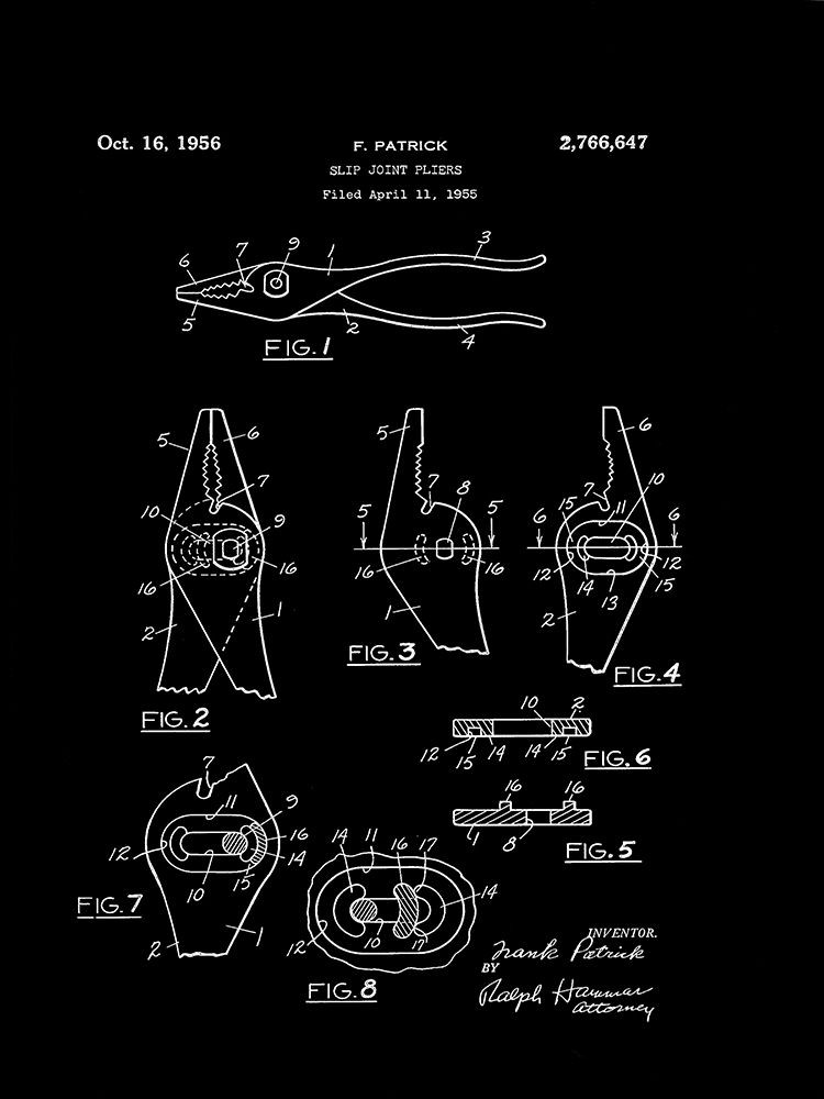 Slip Joint Pliers Patent Poster Print - GST - Posterazzi