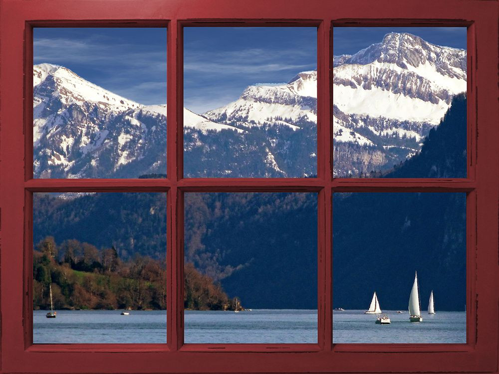 Lake Luzern Window View Poster Print - GST - Posterazzi