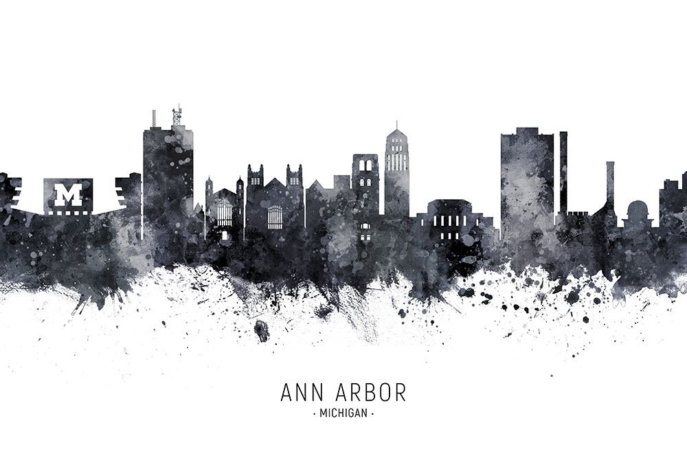 Ann Arbor Michigan Skyline Poster Print - Michael Tompsett - Posterazzi