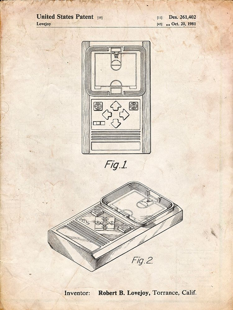 PP950-Vintage Parchment Mattel Electronic Basketball Game Patent Poster ...