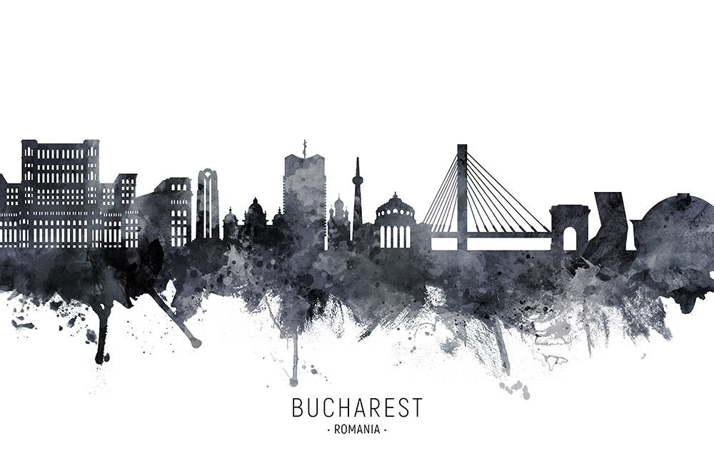 Bucharest Romania Skyline Poster Print - Michael Tompsett - Posterazzi