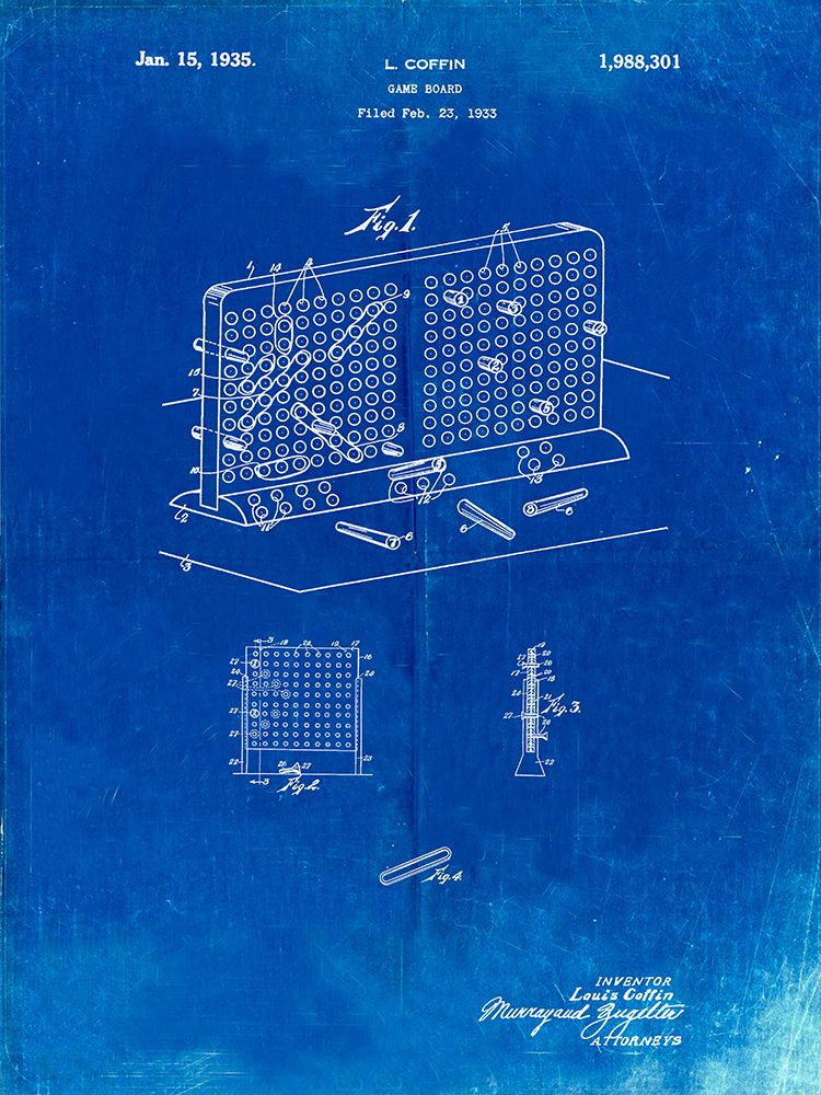 PP519-Faded Blueprint Battleship Game Patent Poster Poster Print - Cole ...