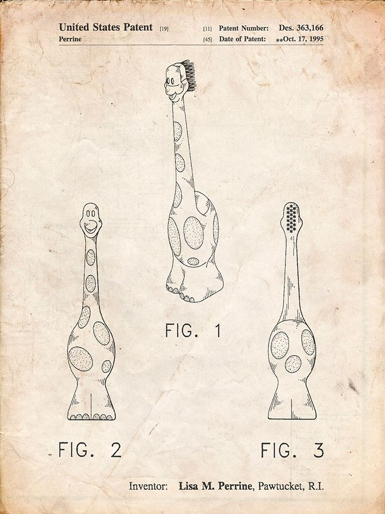 PP910-Vintage Parchment Kids Toothbrush Poster Poster Print - Cole ...