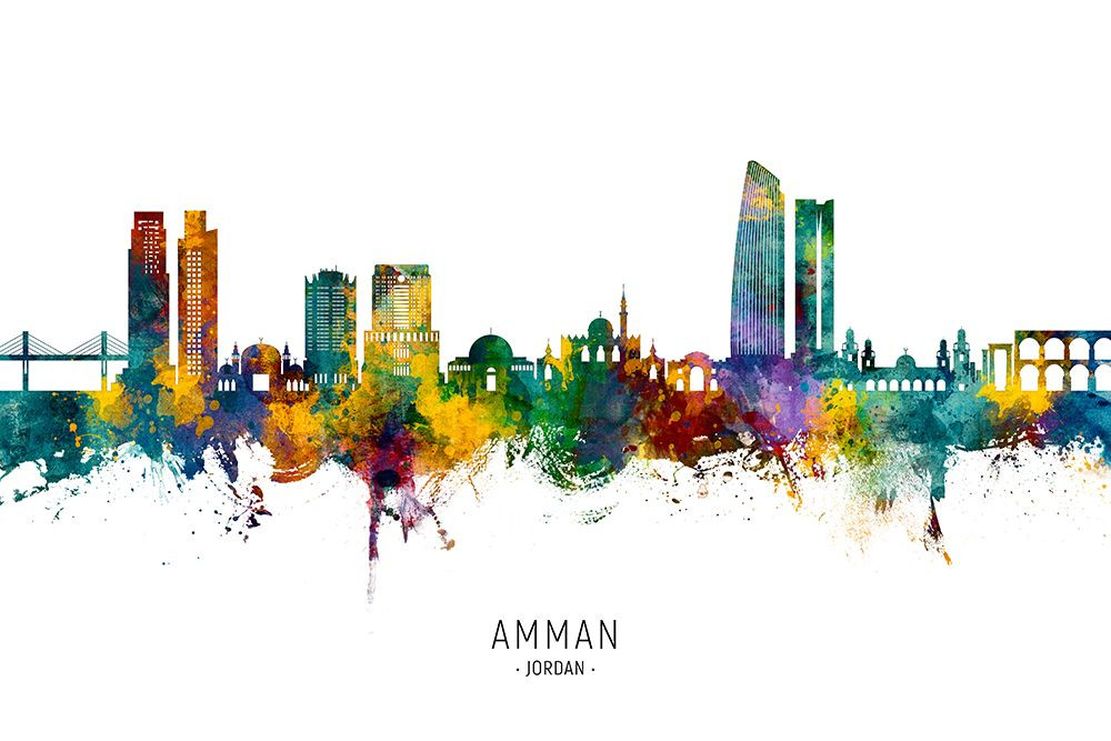 Amman Skyline Poster Print - Michael Tompsett - Posterazzi