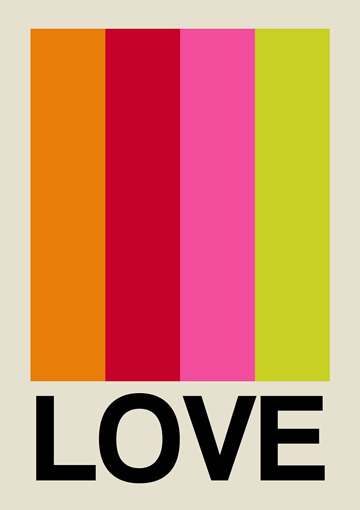 Retro Stripe LOVE Fruit Poster Print - Frances Collett - Posterazzi