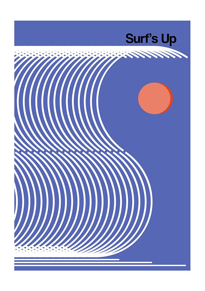 Surfs Up Blue Poster Print - Frances Collett - Posterazzi