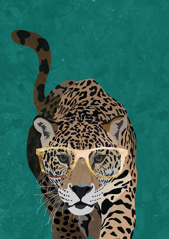 Curious green leopard Poster Print - Sarah Manovski - Posterazzi
