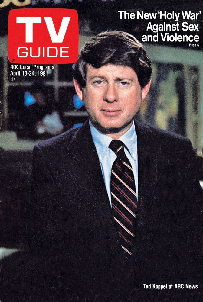 Abc News Nightline, Ted Koppel, Tv Guide Cover, April 18-24, 1981. Tv ...