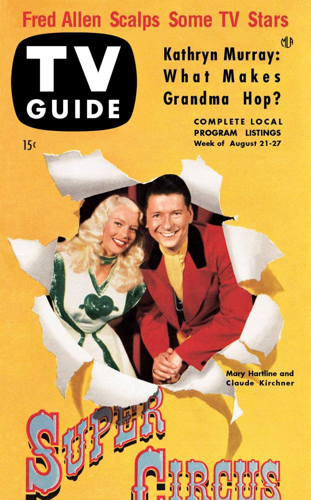 Super Circus, Mary Hartline, Claude Kirchner, Tv Guide Cover, August 21 ...