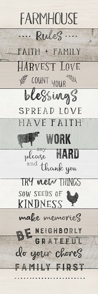 Farmhouse Rules Poster Print - CAD Designs # VARPDX41982 - Posterazzi