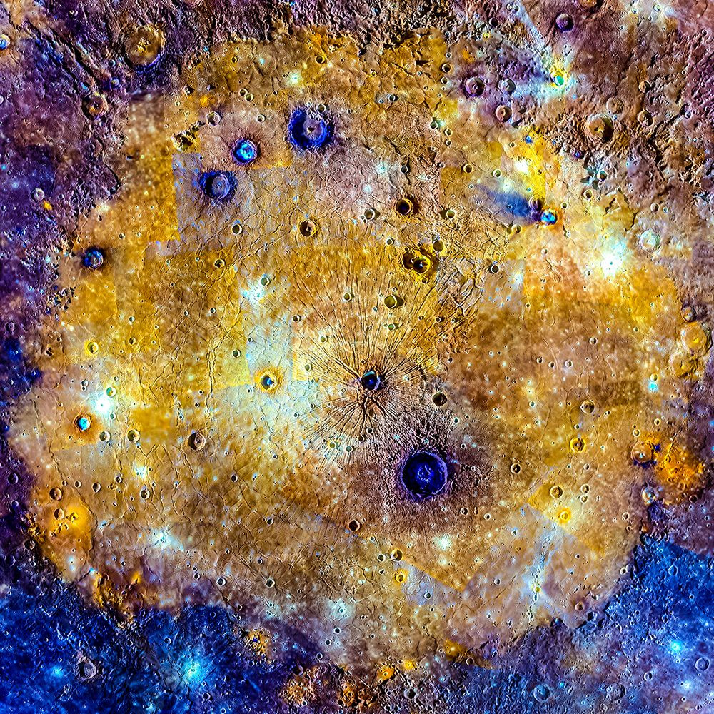 Mosaic of Caloris basin on Mercury Poster Print - NASA (24 x 24 ...