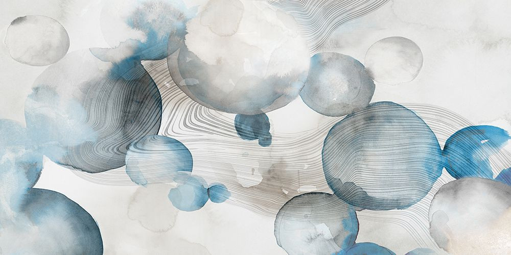 Floating Blue Bubbles Poster Print - Studio PI (36 x 18) - Posterazzi