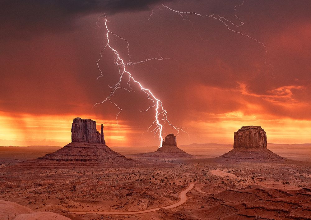 Storm on Monument Valley - Utah Poster Print - Images Pangea (24 x 17 ...