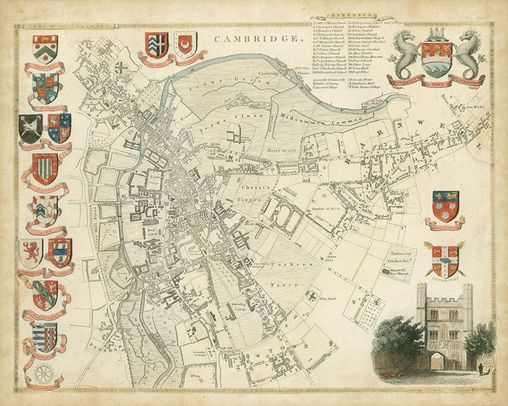 Map of Cambridge Poster Print - Unknown - Posterazzi