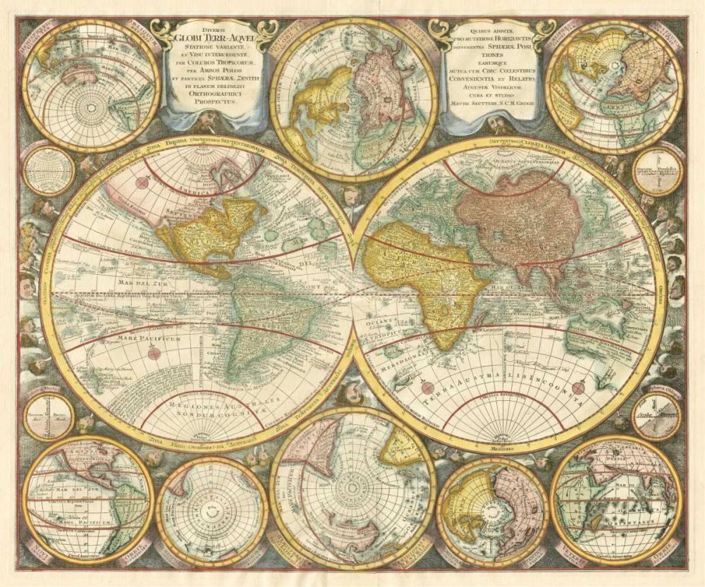 Antique World Globes Poster Print - unknown - Posterazzi