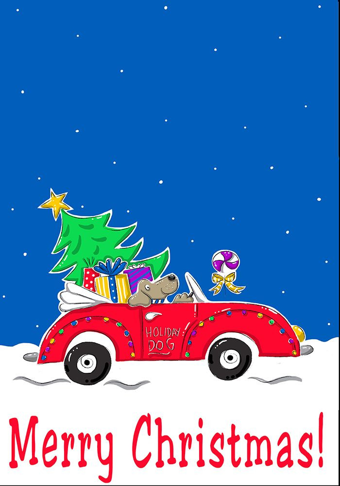 Merry Christmas Pup Poster Print - Deidre Mosher - Posterazzi