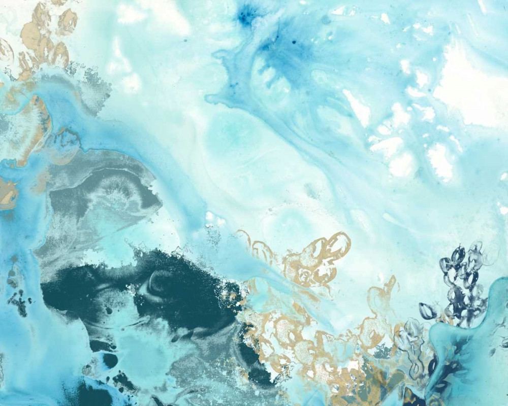 Aqua Wave Form II Poster Print - June Erica Vess - Posterazzi