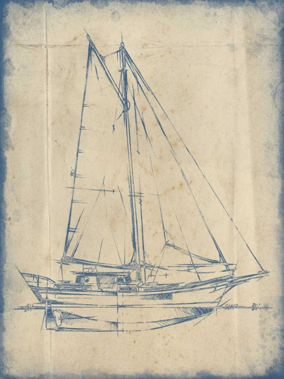 Yacht Blueprint III Poster Print - Ethan Harper - Posterazzi Yacht Blueprint III Poster Print - Ethan Harper - Posterazzi