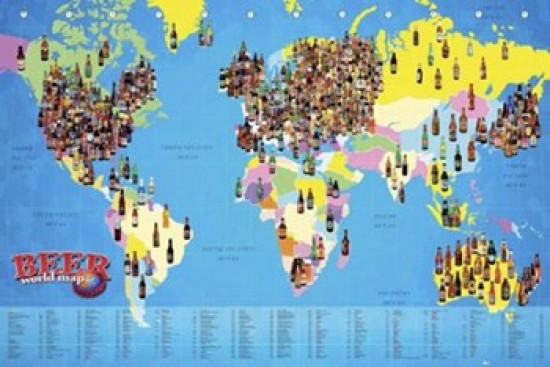 World Map of Beer Poster Poster Print - Item # VARPSP33376 - Posterazzi