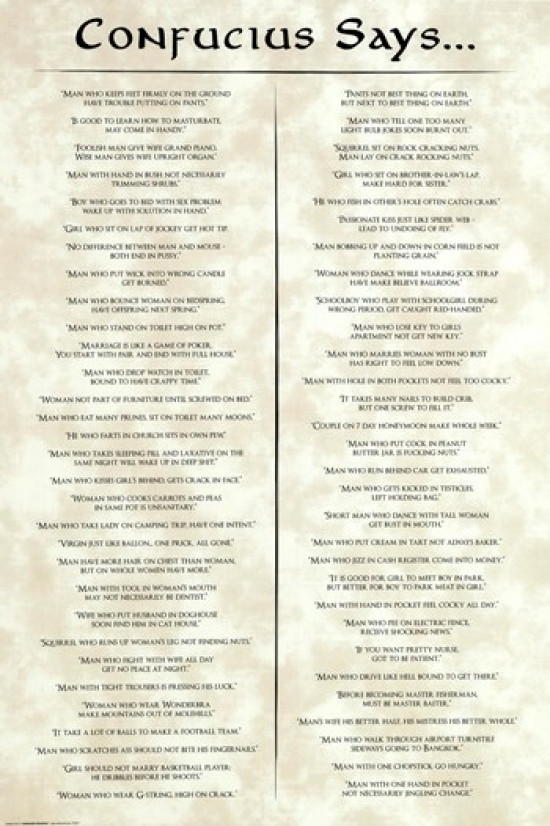 Confucius Say Poster Confucius Says Poster Poster Print Item