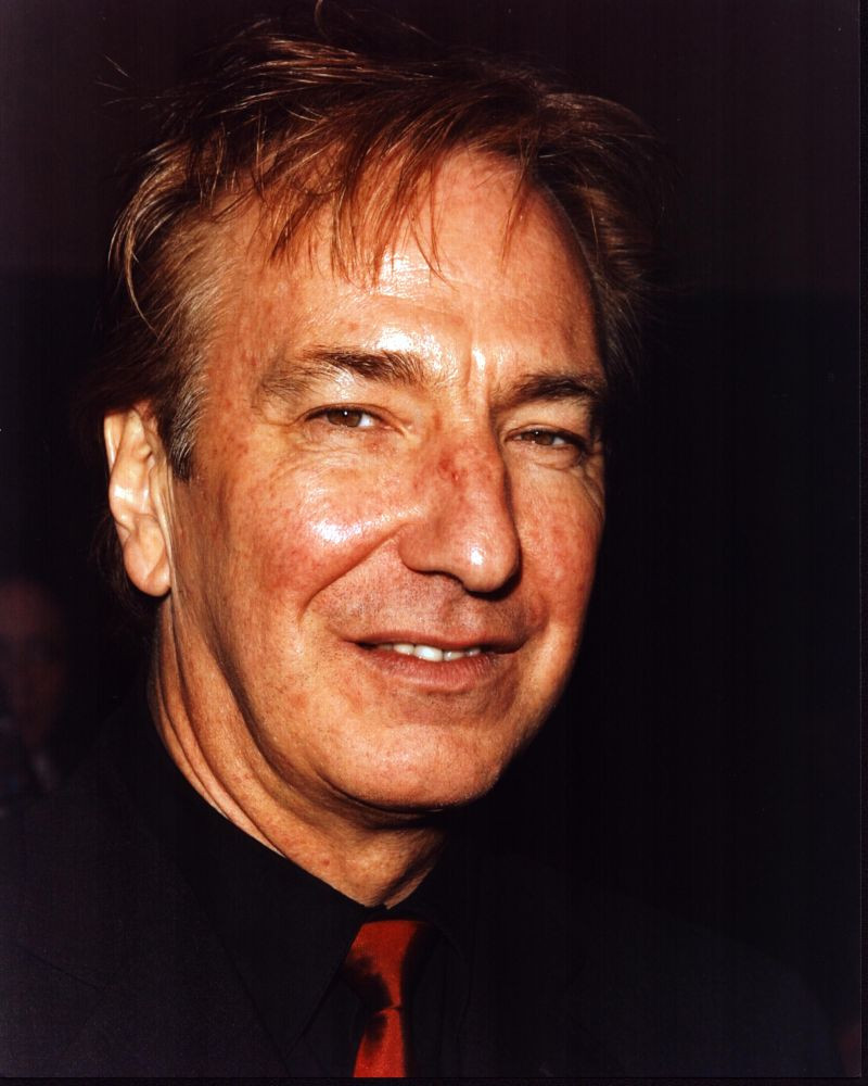 Alan Rickman Close Up In Black Suit And Red Tie Photo Print - Item ...