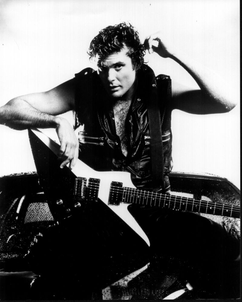 David Hasselhoff With Guitar Black And White Photo Print - Item ...