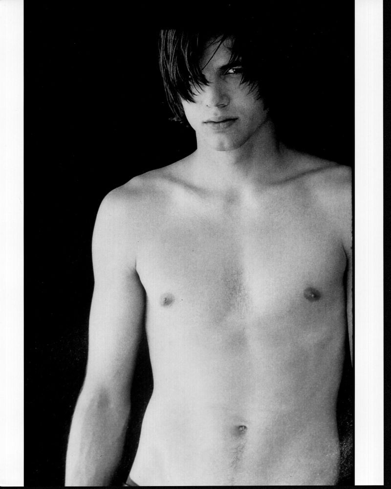 Ashton Kutcher Shirtless Black And White Photo Print Item Mvm70083