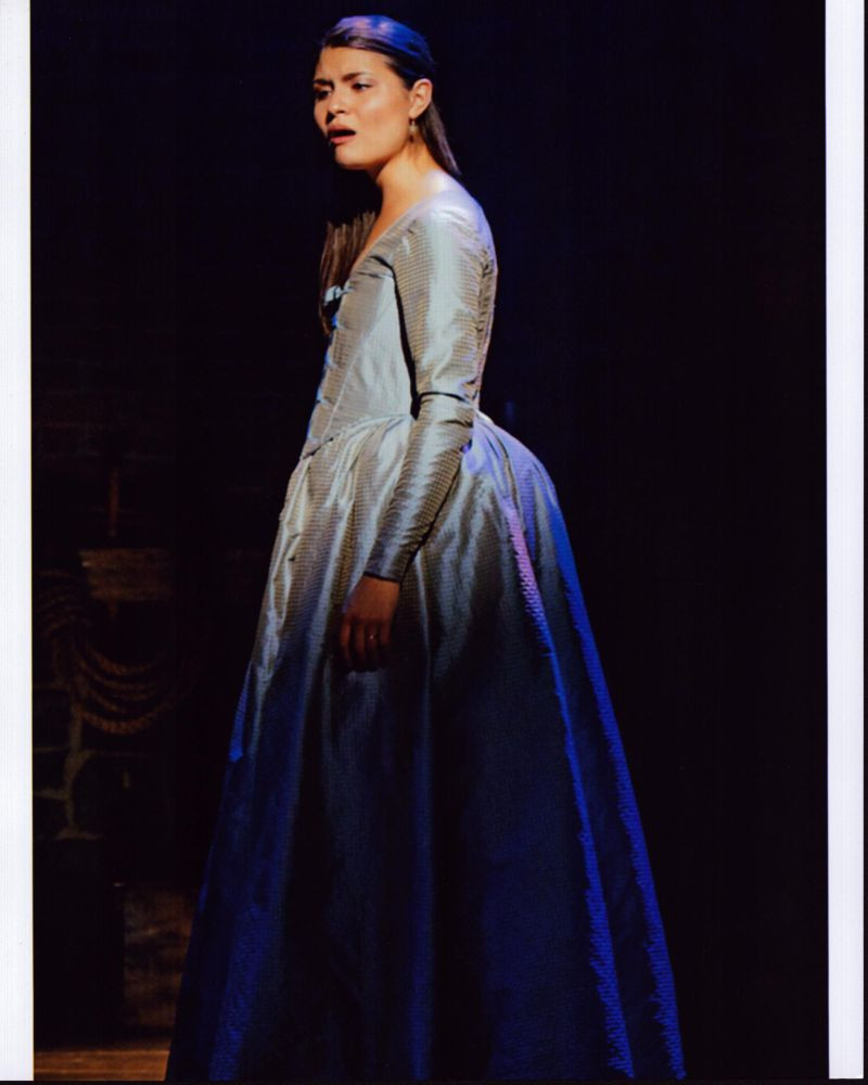 Phillipa Soo Wearing Blue Dress In Hamilton Photo Print - Item ...