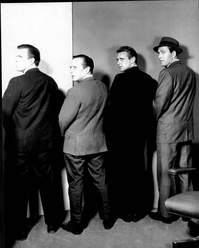 87Th Precinct Cast Facing Wall Black And White Photo Print - Item ...