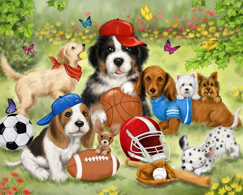 Sporty Dogs Poster Print - MAKIKO - Posterazzi