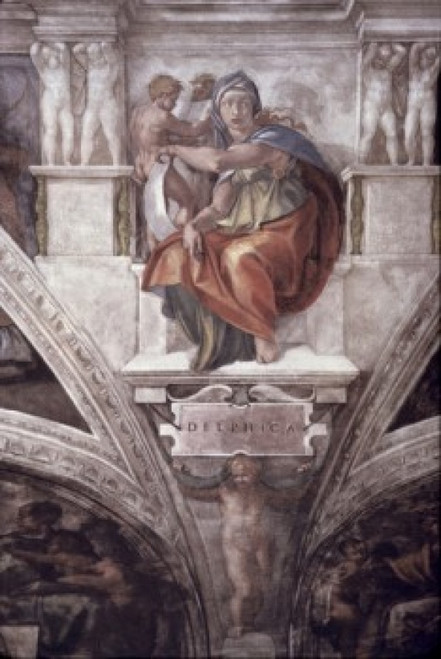 The Delphic Sybil Michelangelo Buonarroti Fresco Sistine Chapel Vatican