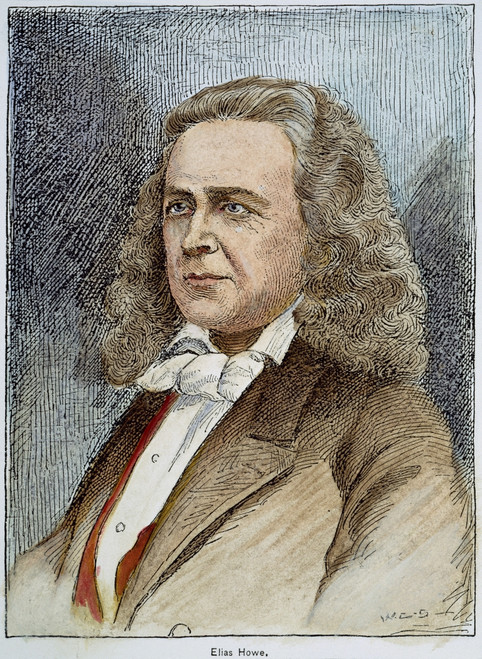 Elias Howe (1819-1867). /Namerican Inventor. Drawing, Late 19Th Century ...