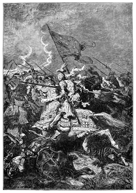 Battle Of Crecy, 1346. /Nthe Battle Of Crecy, 26 August 1346, During ...