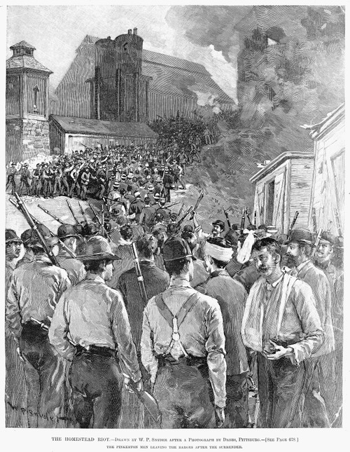 Homestead Strike, 1892. /Nthe Pinkerton Men Leaving The Barges After ...