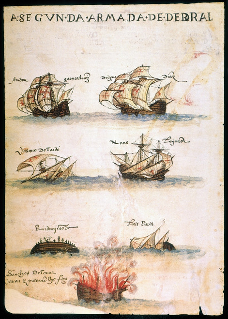 Cabral: Fleet, 1500. /Nseven Of The 13 Portuguese Ships In Pedro ...
