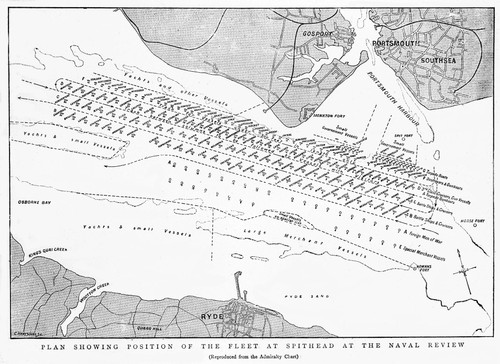 The Graphic Newspaper/Naval review 1897, Plan showing the position of ...