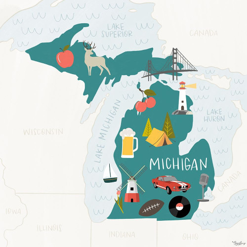 Michigan Icons 2 Poster Print by Gigi Louise # KBRC136D2 - Posterazzi