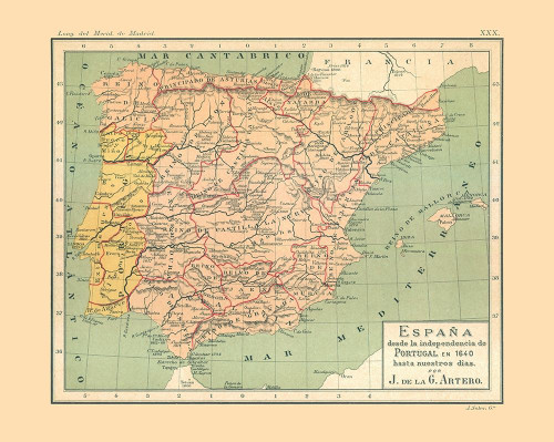 Europe Portugal Spain Independence 1640 AD Poster Print by Artero ...
