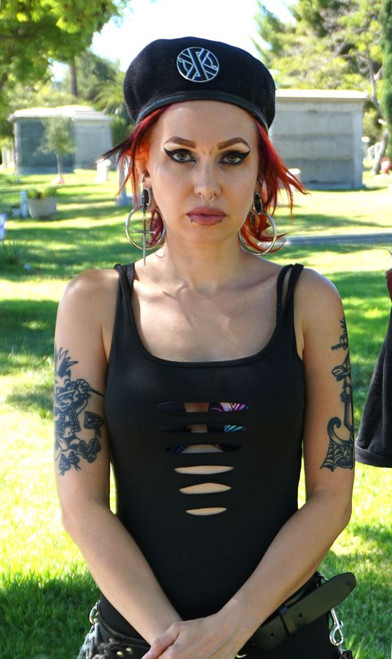 Amanda Hope Dutton at Vampira's gravesite at Hollywood Forever Cemetery ...