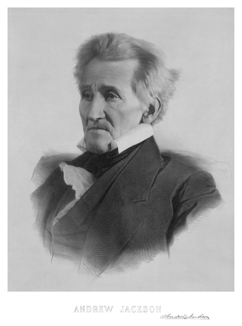 Vintage American history print of President Andrew Jackson. Poster ...