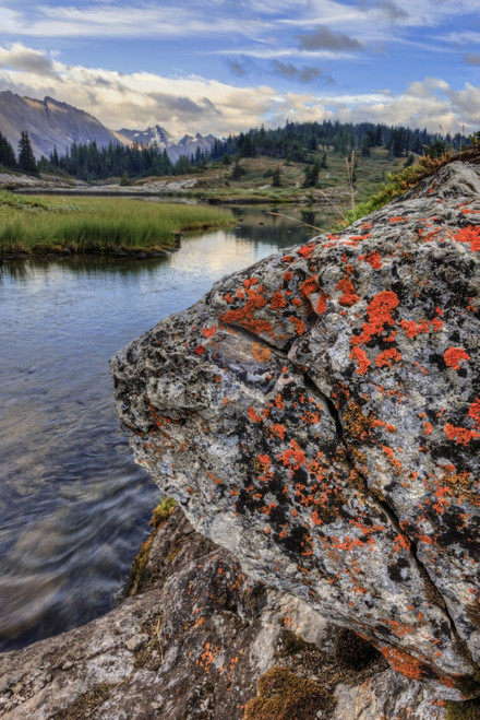 A Gentle Stream Flows Out Of Baker Lake Through The Skoki Wilderness In ...