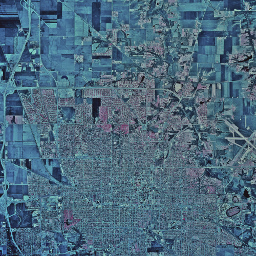 Satellite view of Springfield, Illinois Poster Print - Item ...