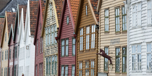 Colourful Houses In A Row; Bergen, Norway PosterPrint - Item ...